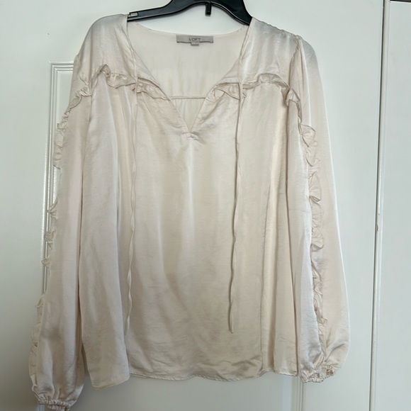 LOFT | Tops | Loft Blouse With Ruffle Detail | Poshmark